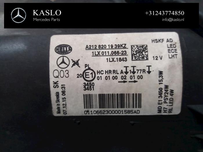 Koplamp links Mercedes E E-300 BlueTec Hybrid V6 24V - A2128201939 Hella