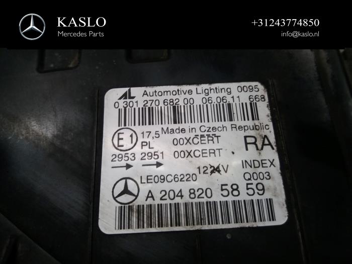 Koplamp rechts Mercedes C 2.2 C-200 CDI 16V BlueEFFICIENCY ...