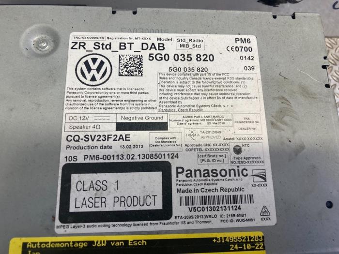 Navigatie Module Volkswagen Golf VII 1.2 TSI 16V - 5G0035820