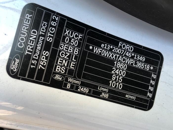 Ford Transit Courier 1.5 TDCi 75 Sloopvoertuig (2023, Wit)